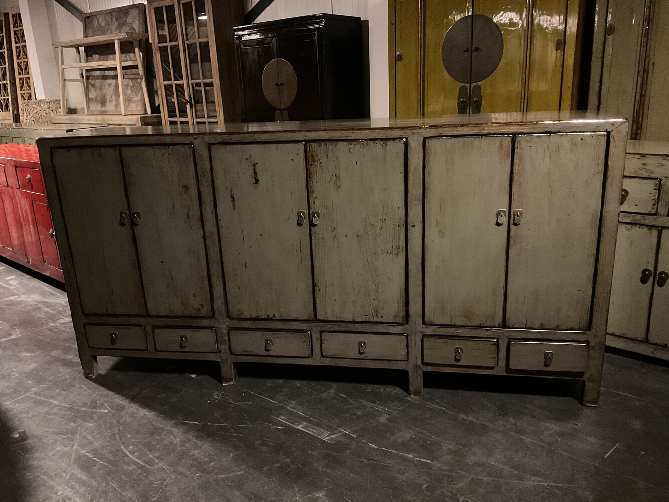 Hoogglans Chinees Dressoir groen - Dressoirs Gelakt Hoogglans - Unieke ...