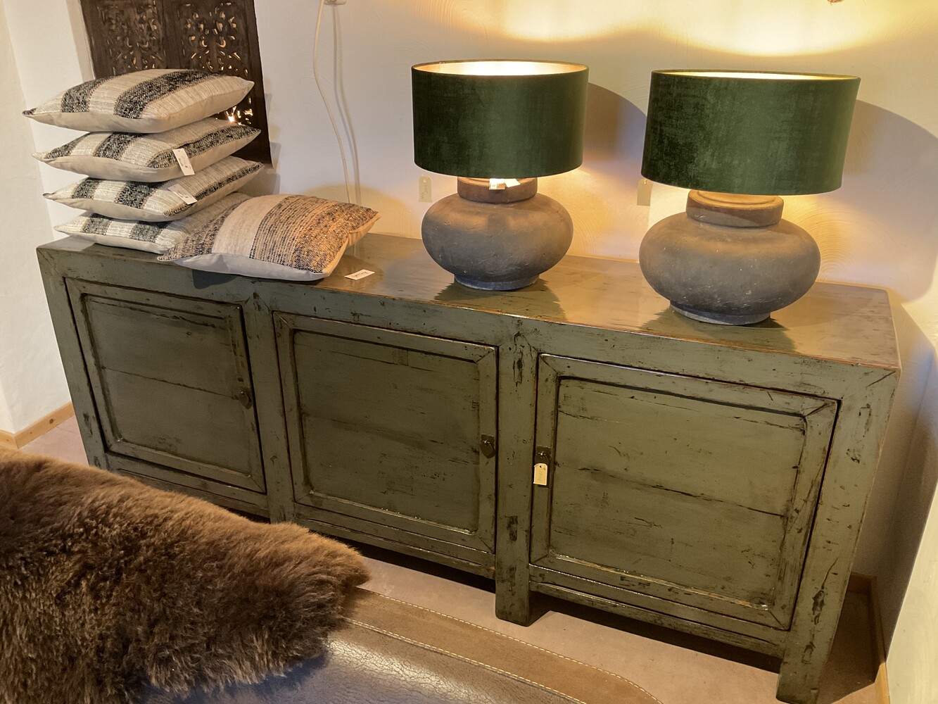 Hoogglans groene Chinese Dressoir - Dressoirs Gelakt Hoogglans - Unieke ...
