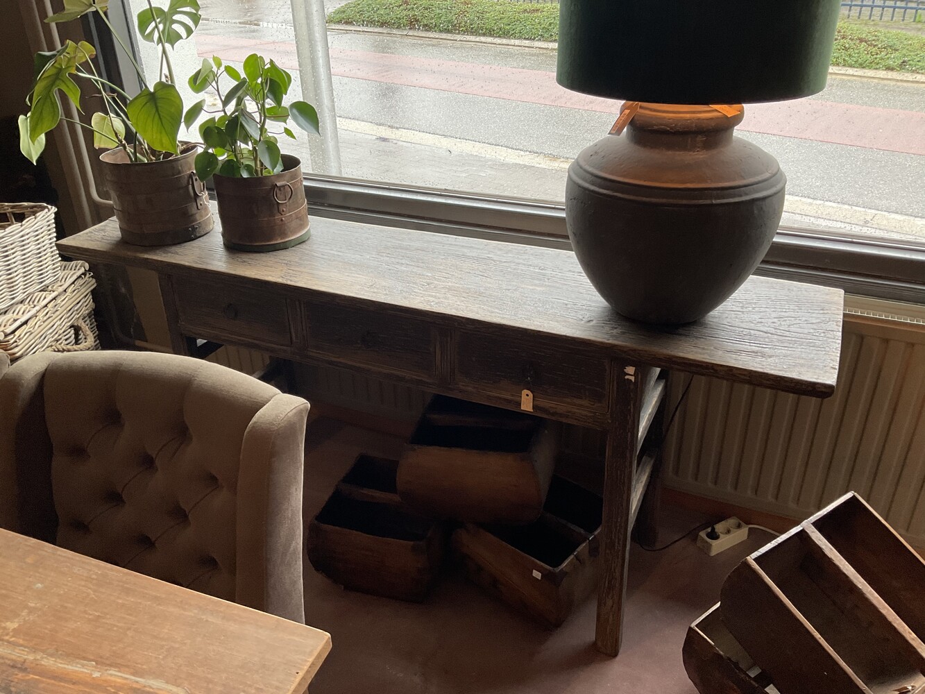 Orgineel Antiek Chinees Sober Landelijke Sidetable zwart - Wandtafels ...